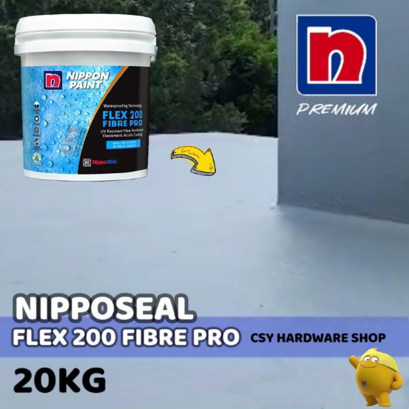 NIPPON PAINT FLEX200 NIPPOSEAL FIBRE PRO WATERPROOFING 20KG / Cat Slab Bocor | Shopee Malaysia