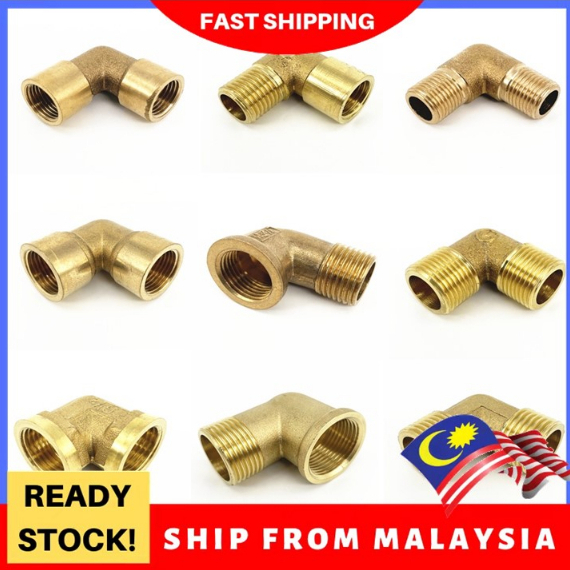 1 Piece 1/8" 1/4" 3/8" 1/2" 3/4" Male Female Thread Brass Equal Elbow (M.stock) 90 Degree Brass ...