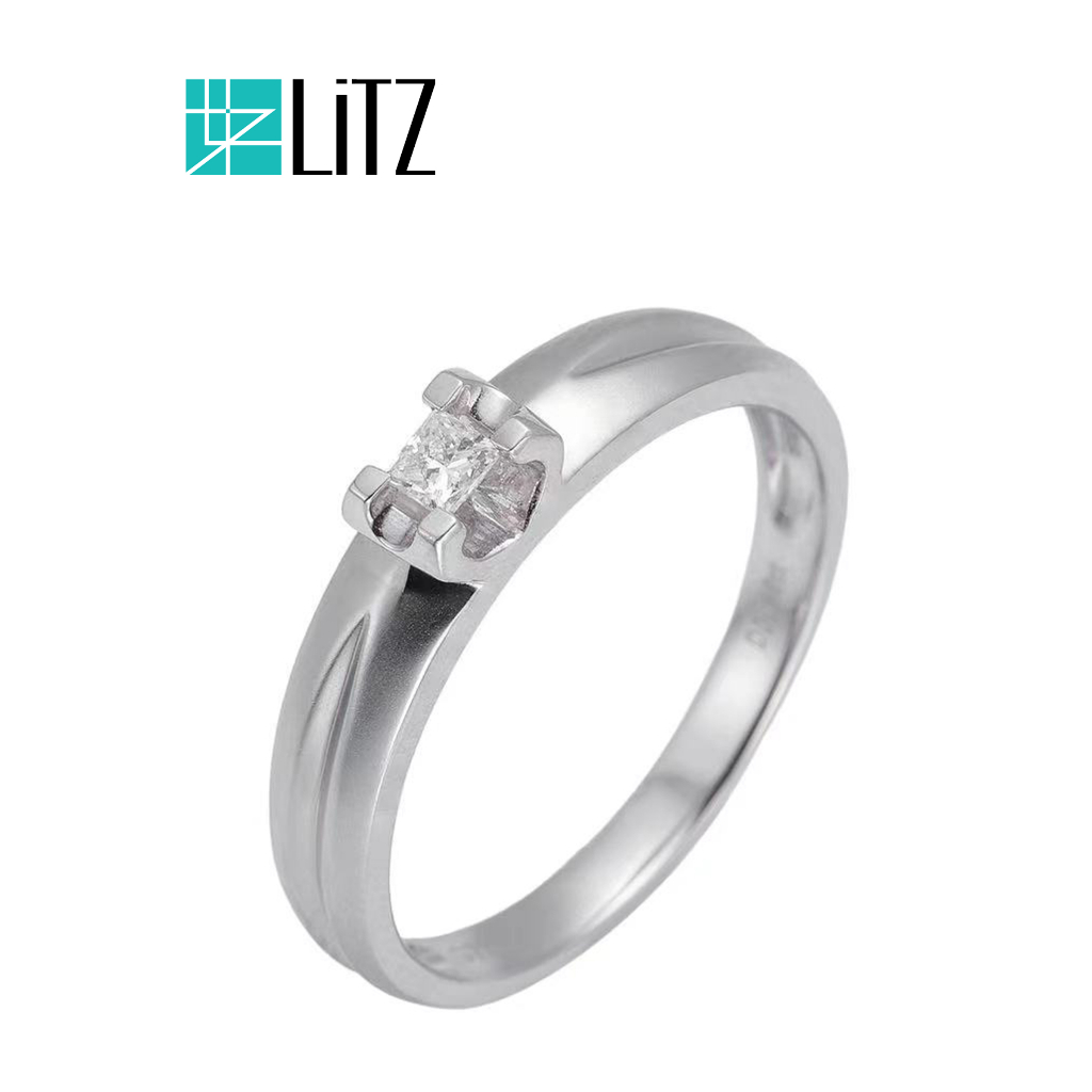 LITZ 18K White Gold Diamond Ring SJ-RDX17035M | Shopee Malaysia
