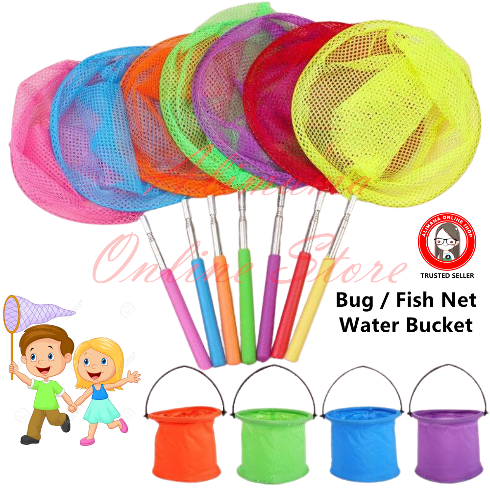 Bug Catching Net Kids Telescopic Extendable Catch Tadpole Fish Bucket ...