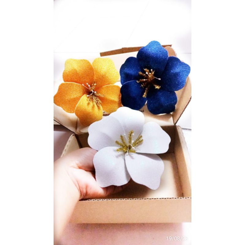 Bunga raya merdeka/kebangsaan 1set(3kuntum) 14cm | Shopee Malaysia