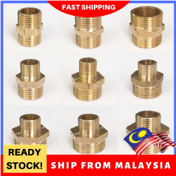 1/8" 1/4" 3/8" 1/2" 3/4" 1" Male Thread Brass Pipe Equal Reducing Nipple Fittings Brass (M.stock ...