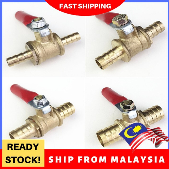 6mm-12mm Barb Brass Ball Valves Water (M.stock) Oil Air Gas Fuel ...