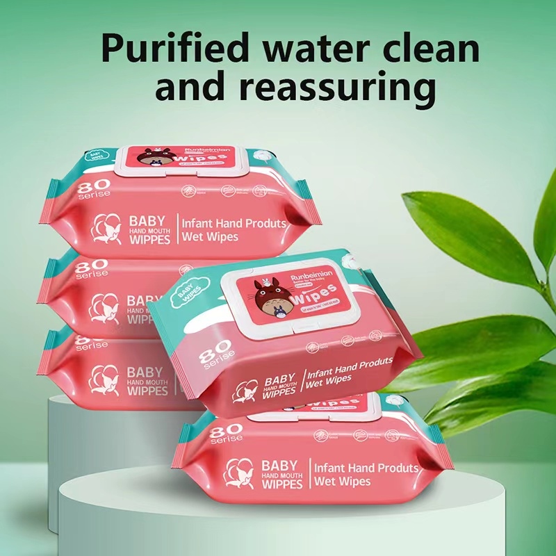 🍁READY STOCK🍁RUNBEIMIAN 80PCS NON ALCOHOL BABY WIPES / BABY WET TISSUE ...