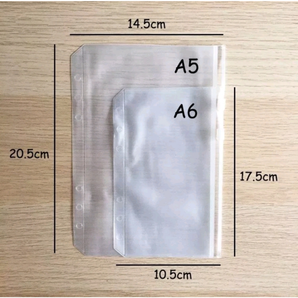Office A5 A6 Clear Ziplock Storage Bag PVC Pocket Pouch Waterproof ...