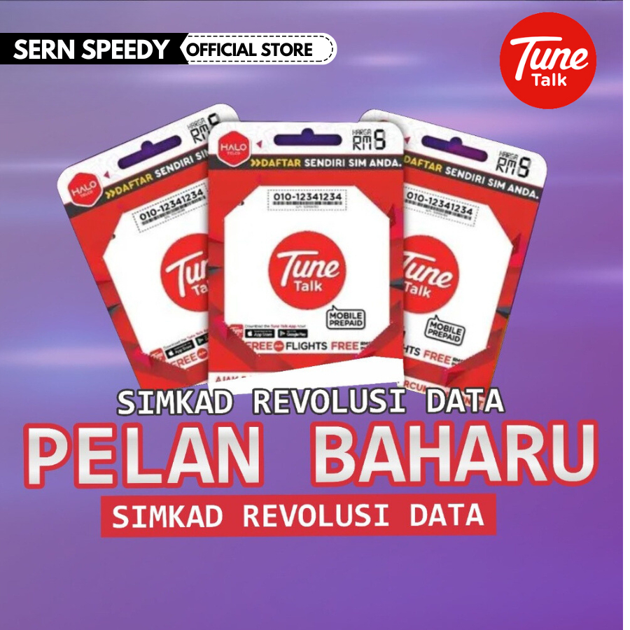 Tunetalk sim card Boleh Pilih Nombor last 4 Digit Unlimited Data dan ...