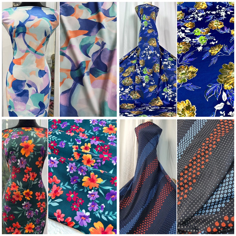 KAIN PASANG GEORGETTE CHIFFON CREPE MANGO SILK PRINTED VIETNAM KAIN ELA ...