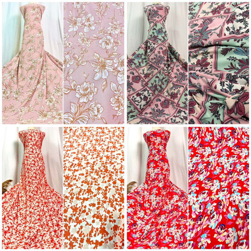 KAIN PASANG GEORGETTE CHIFFON CREPE MANGO SILK PRINTED VIETNAM KAIN ELA ...