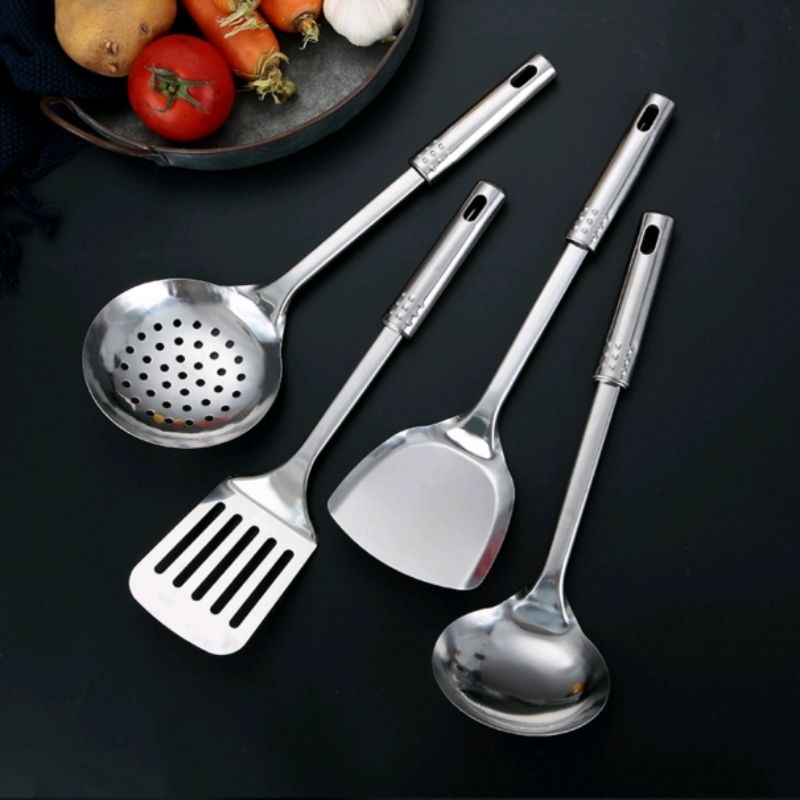 ALATAN DAPUR BESI / Stainless Steel Turner / Soup Ladle/Western Turner ...