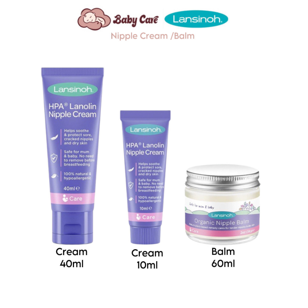 LANSINOH HPA Lanolin Nipple Cream & Balm (10ml-tube/40ml-tube/60ml-balm ...