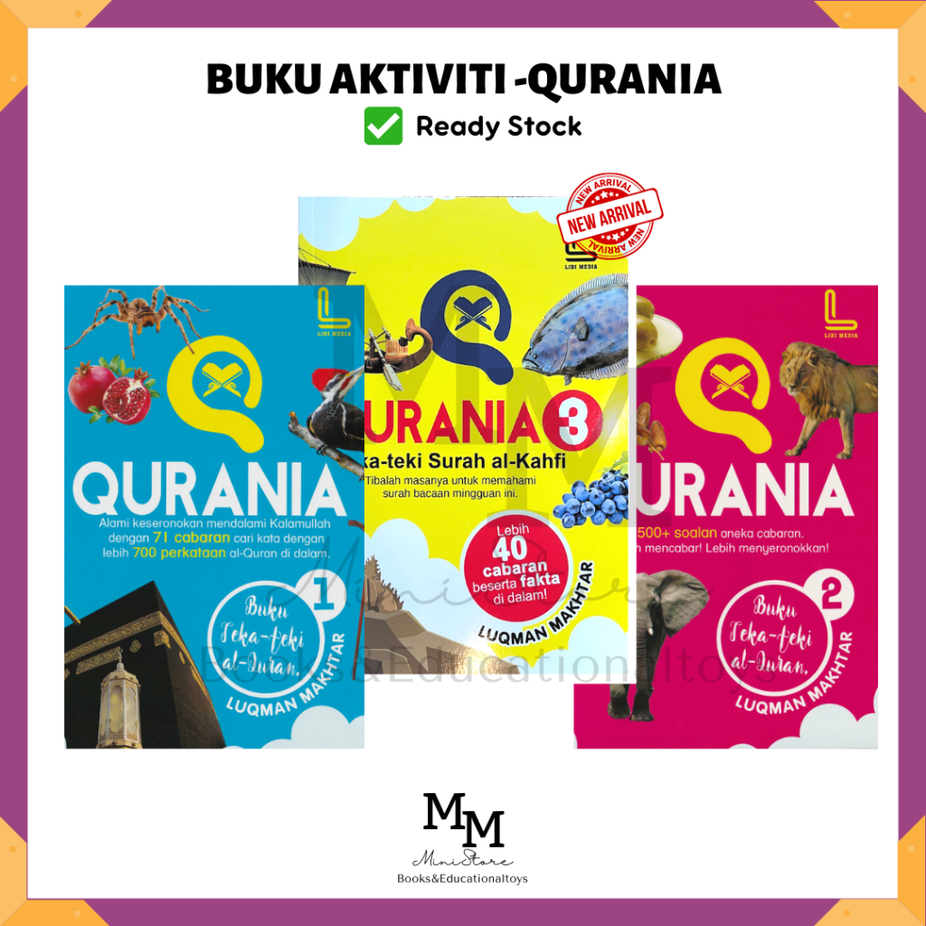 Qurania 1 & 2 - Buku Aktiviti Teka-teki Al-Quran Kuiz Islamik Cari Kata ...