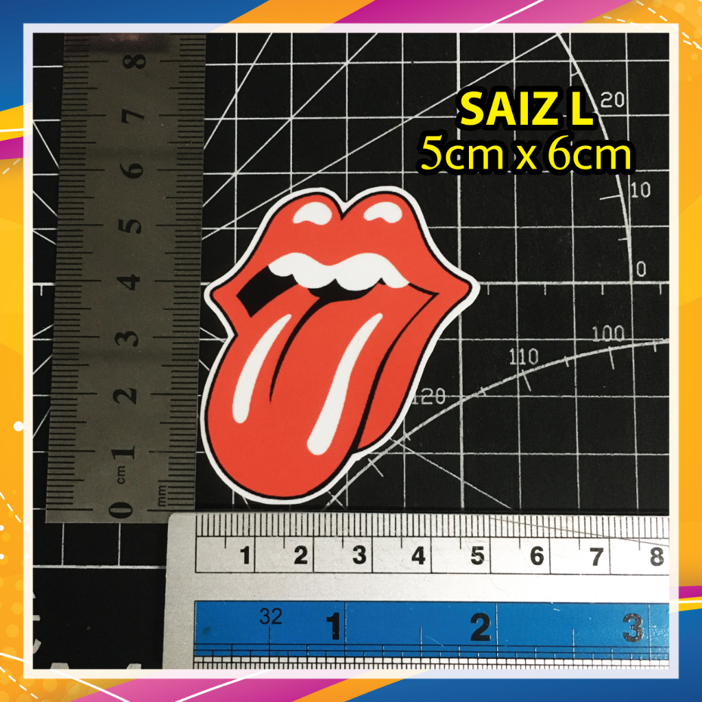 Sticker PVC Rolling Stone Kalis Air | Sticker Lidah Merah | Sticker ...