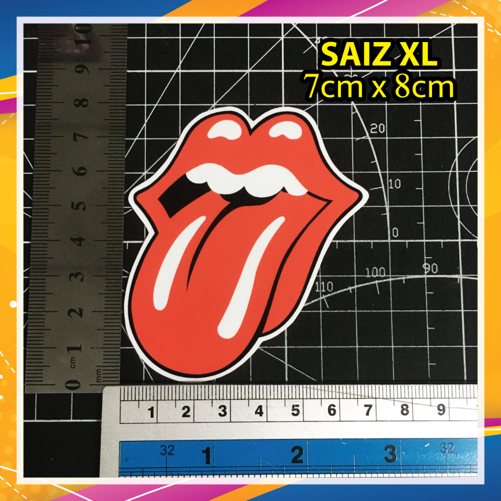 Sticker PVC Rolling Stone Kalis Air | Sticker Lidah Merah | Sticker ...