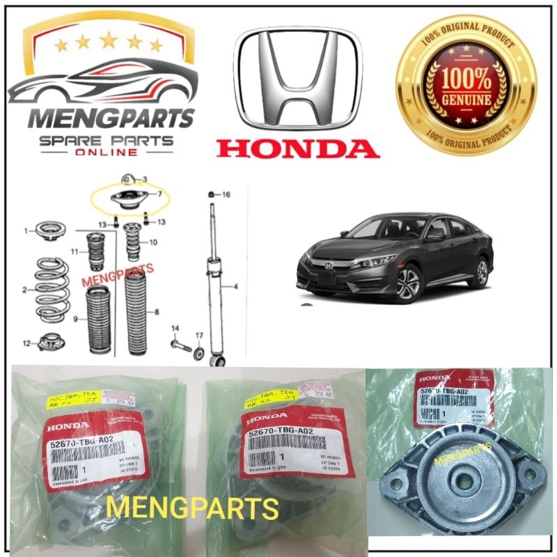 ORIGINAL HONDA CIVIC FC TBA & TEA 2016Y-2021Y REAR ABSORBER MOUNTING ...