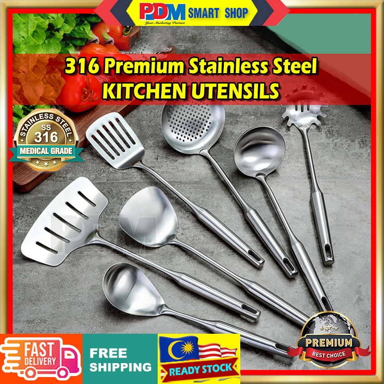 PDM Premium 316 Stainless Steel Spaghetti Spoon Spaghetti Ladle Kitchen ...