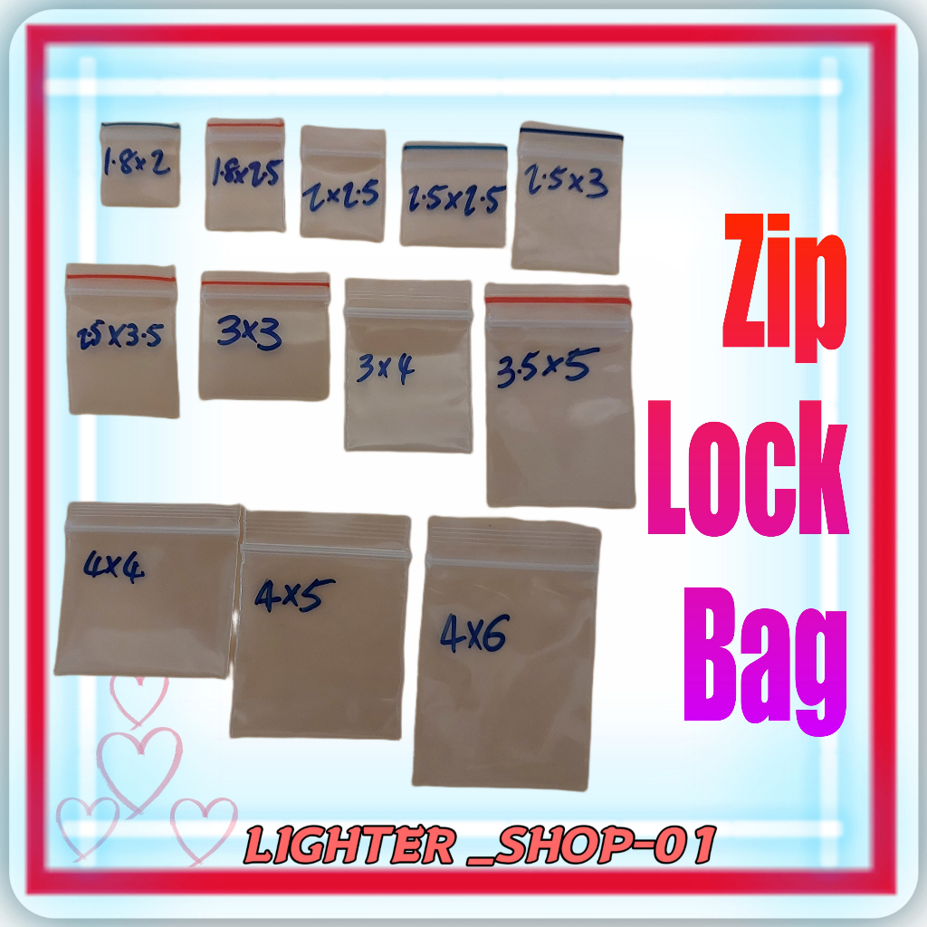 Colour Line Ziplock Plastic Bag Mini Small Size Ziplock Bag 【100pcs ...
