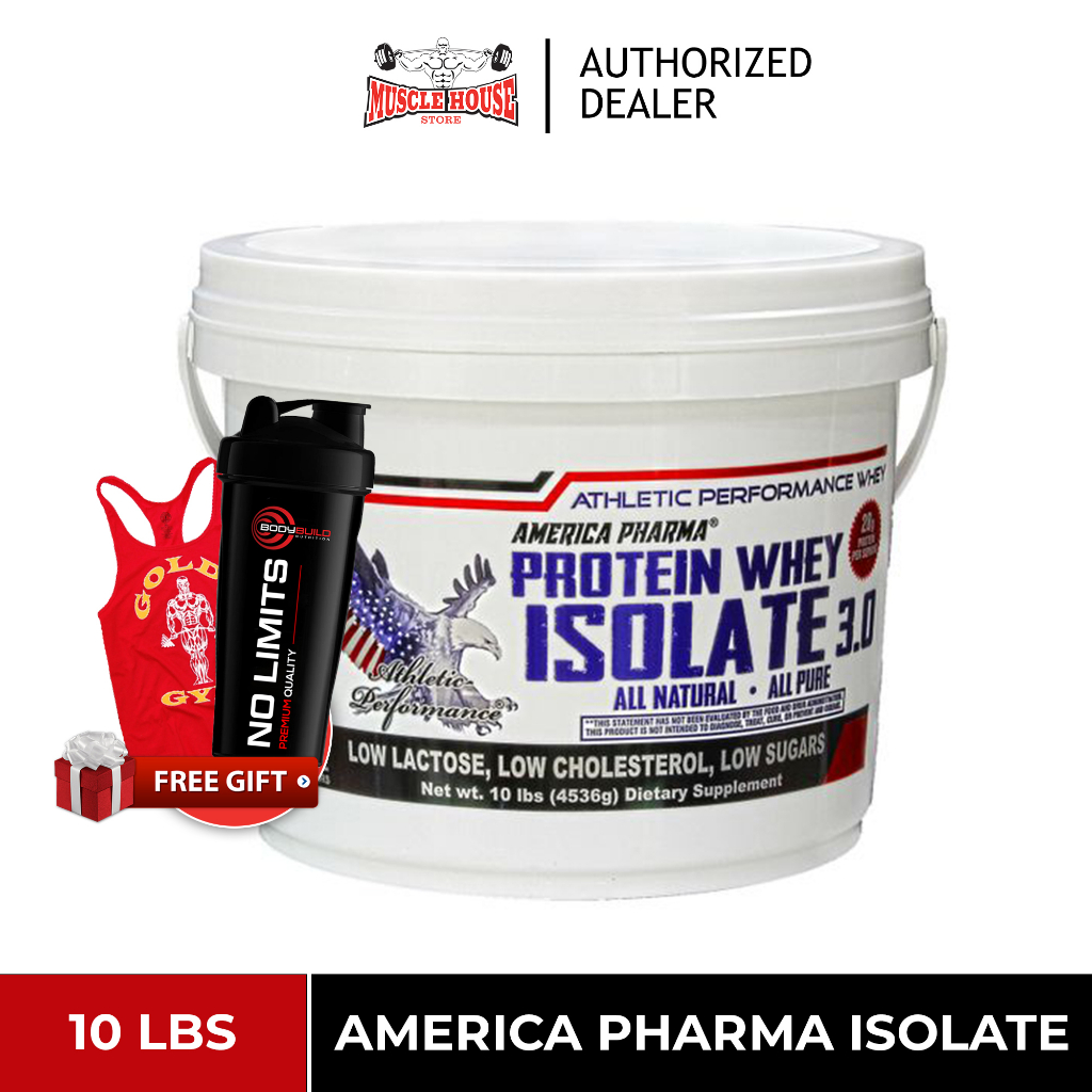 America Pharma Isolate Whey protein Low Lactose, Low Sugar 10lbs High ...
