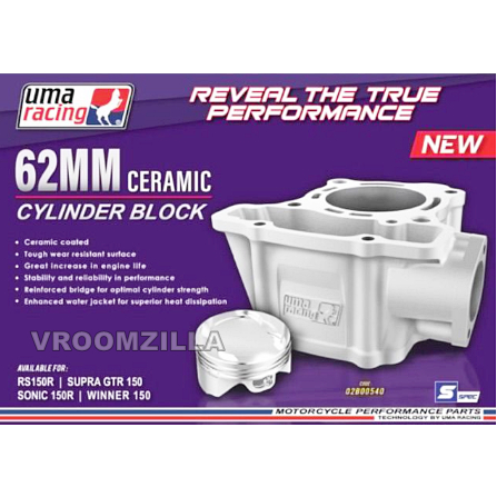 UMA RACING RS150 RS150R SONIC 62MM CERAMIC BLOCK COMPLETE SET 100% ...