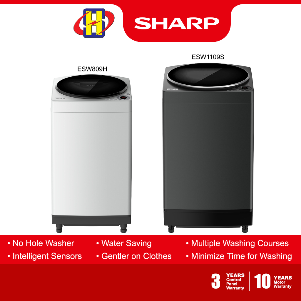 Sharp Washing Machine (8KG / 11KG) Fully Auto Top Load Washer No Hole ...