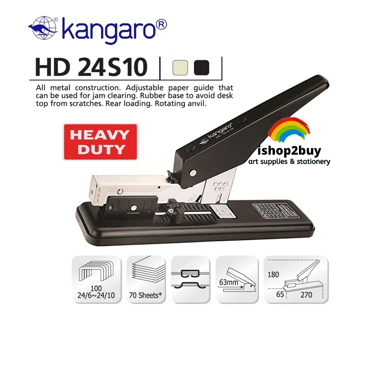 Kangaro Heavy Duty Stapler HD-24S10 70 sheets Stapler HD24S10 Alat ...
