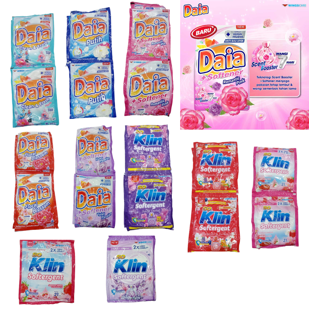 (DAIA 6PKT)(KLINRM1.00*6PKT)DAIA AND SO KLIN WASHING DETERGENT POWDER ...