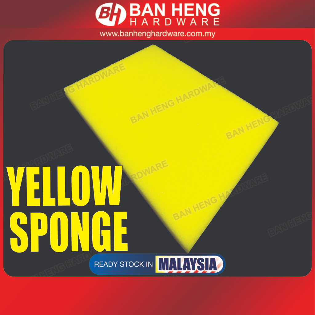 Big Sponge / Span Besar / PU Foam Bidang Besar Yellow (38CM X 53CM ...