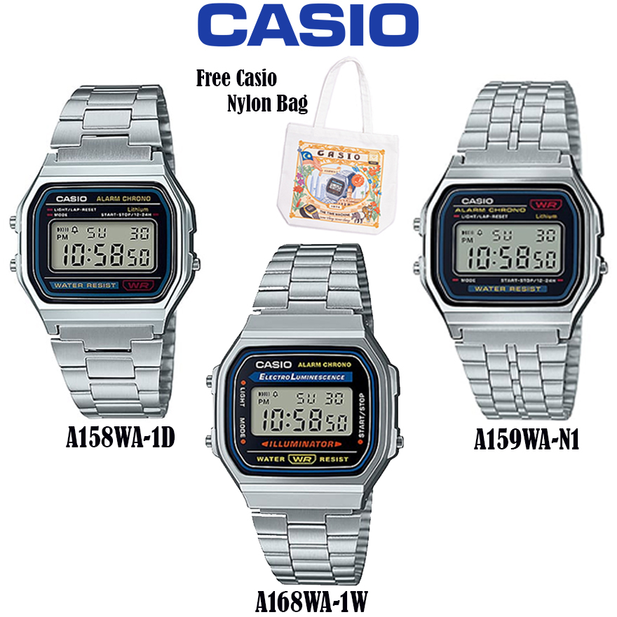 Casio Vintage Series Unisex Watch A158WA/A159WA/A159W/A168WA | Shopee Malaysia