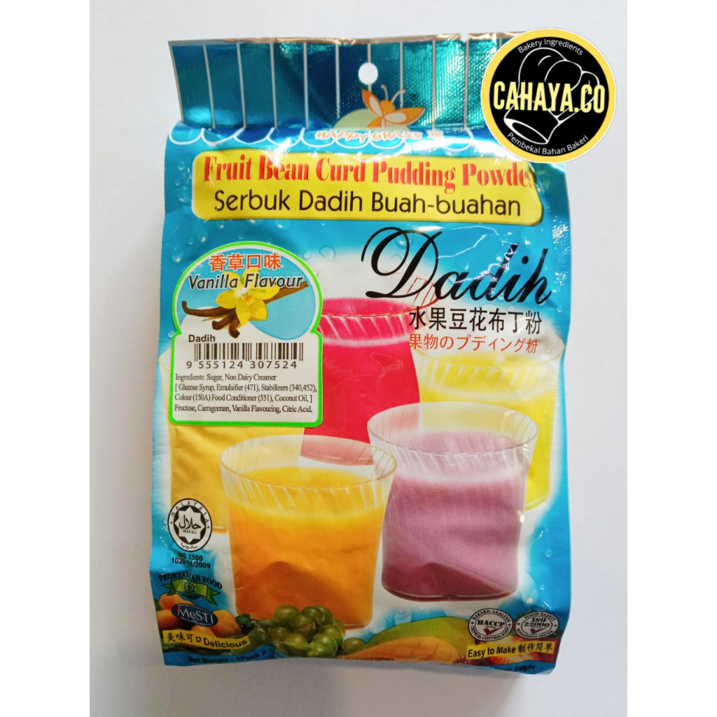 Happy Grass Jelly Fruit Bean Curd Pudding Powder Dadih 310g (Vanilla ...