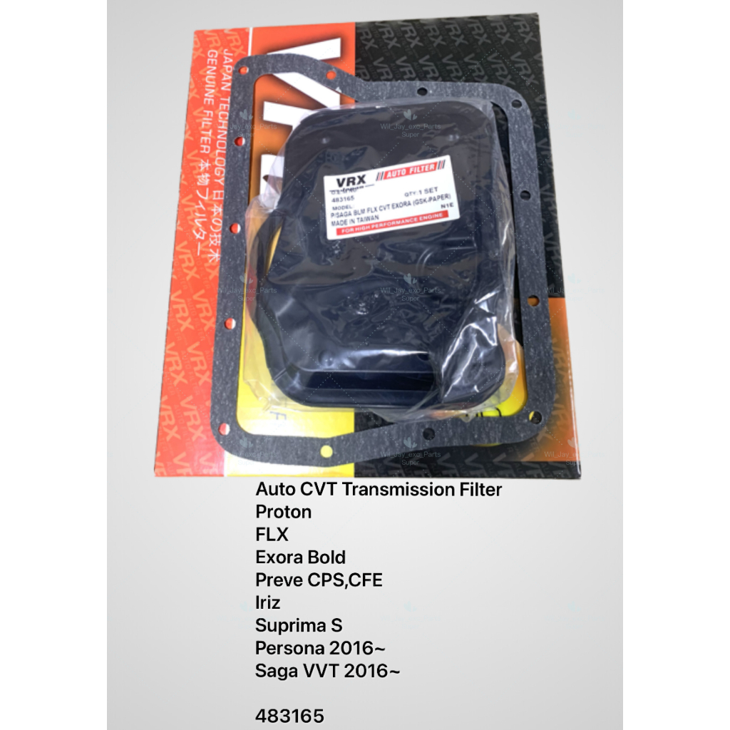 VRX AUTO FILTER 483165 CVT FLX,EXORA BOLD,PREVE,IRIZ,SUPRIMA S,PERSONA ...