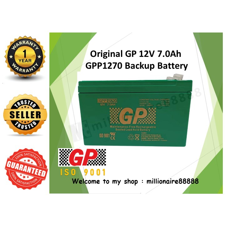 READY STOCK High Quality Original GP 12V 7Ah Backup Battery for Auto ...