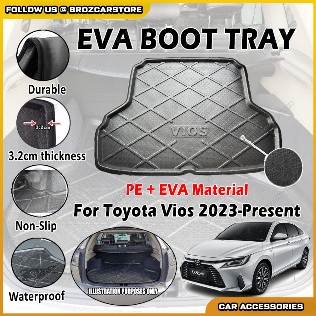 Car Boot Tray Trunk For Toyota Vios 2023-Present EVA Copolymer Tray ...
