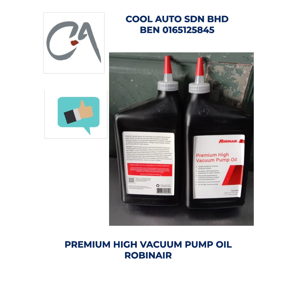 🔥READY STOCK 🔥PREMIUM HIGH VACUUM PUMP OIL, ROBINAIR 1LITER | Shopee ...