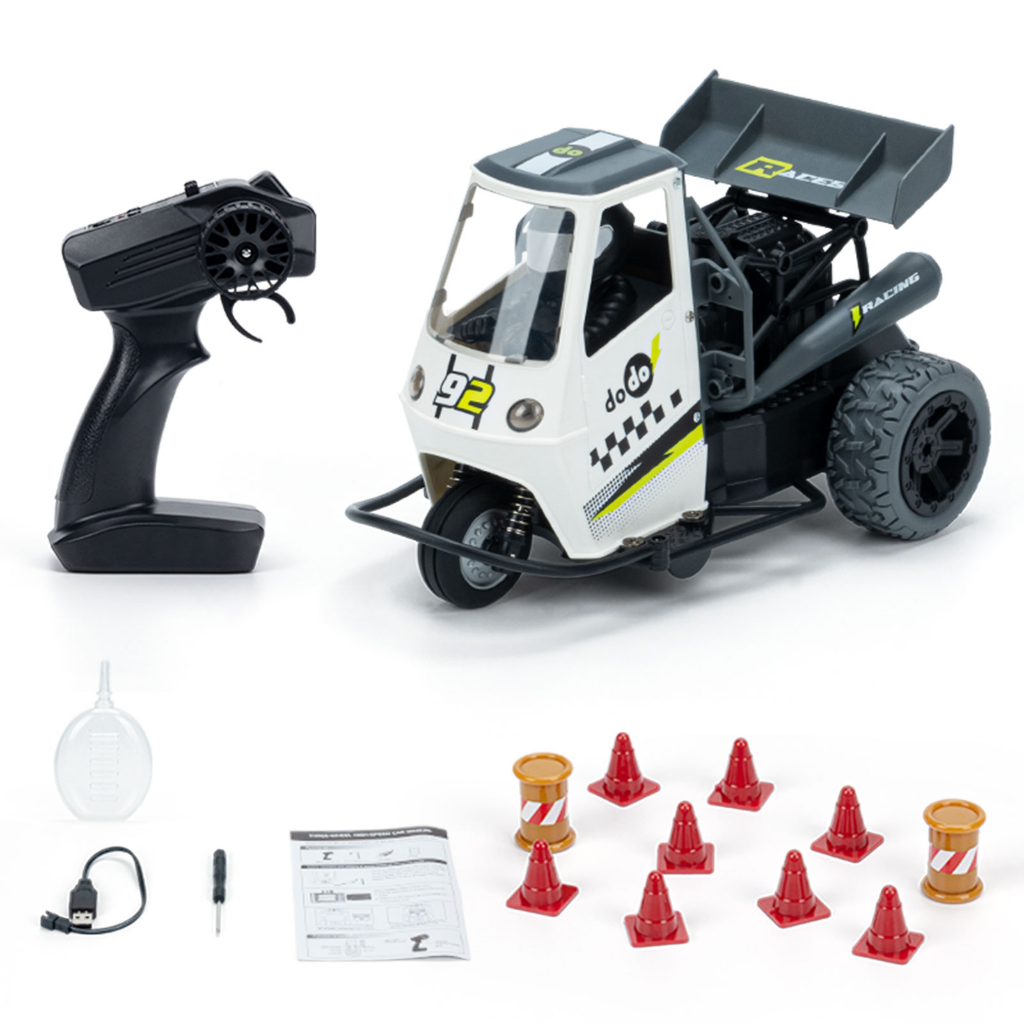 DODO Car 1:16 Drift Spray Light Sound Effect RC Tricycle Car Tuk Tuk ...