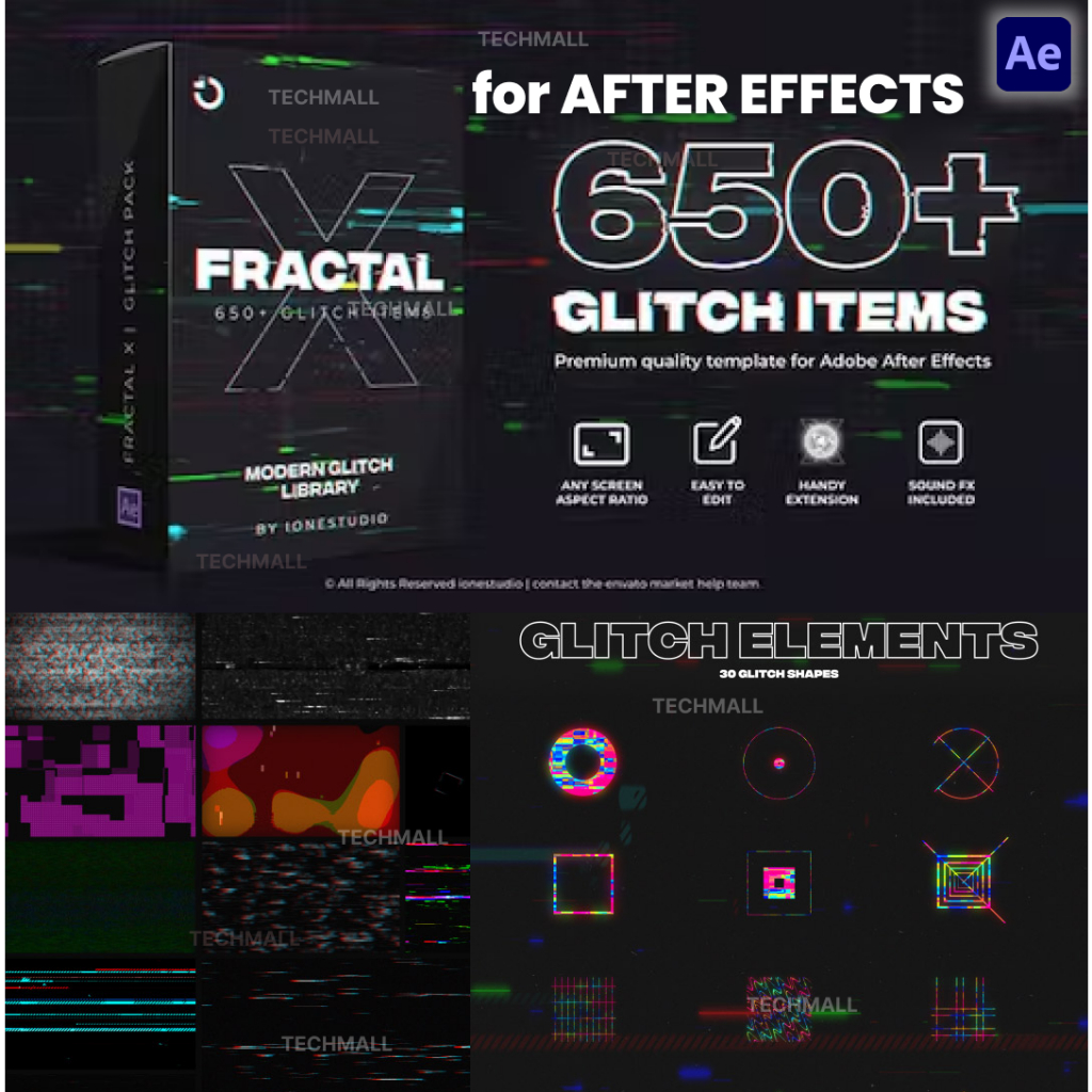 650+ FRACTAL X Glitch Pack For After Effects | Atomx Extension | Shopee ...