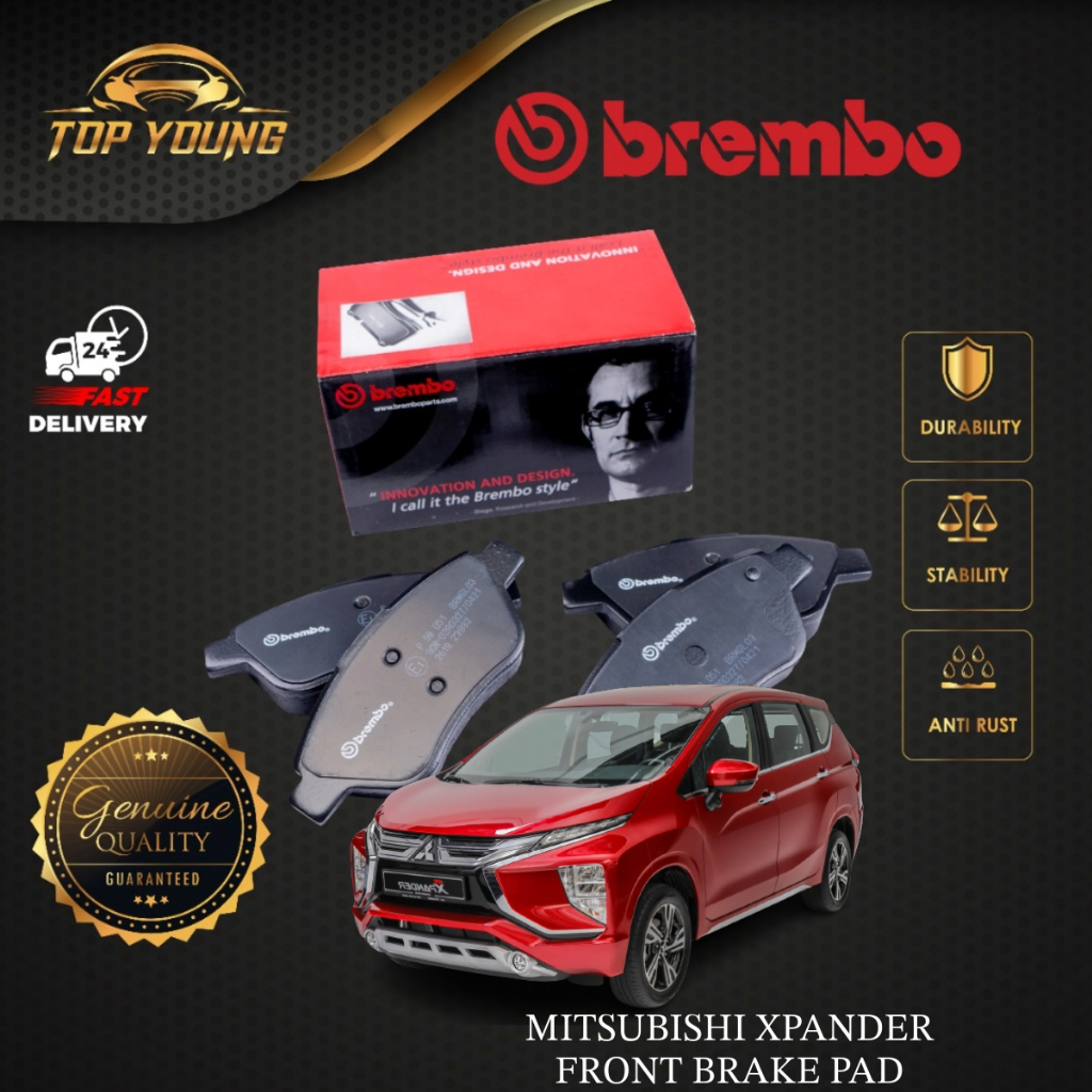 BREMBO MITSUBISHI XPANDER FRONT (DEPAN) BRAKE PAD ORGINAL BRAKE SYSTEM ...