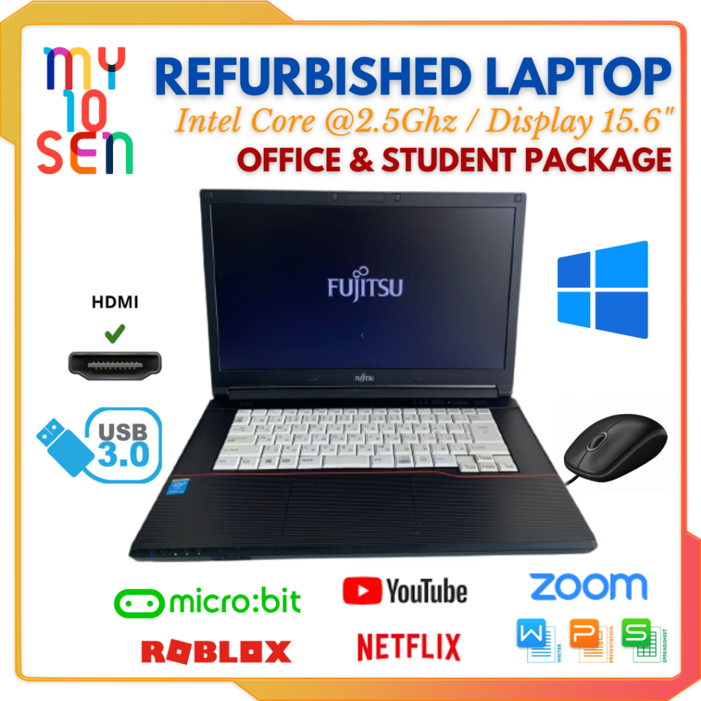 Fujitsu Lifebook A574 i3 4th DDR3 RAM SSD Win10 with WIFI HDMI Display ...