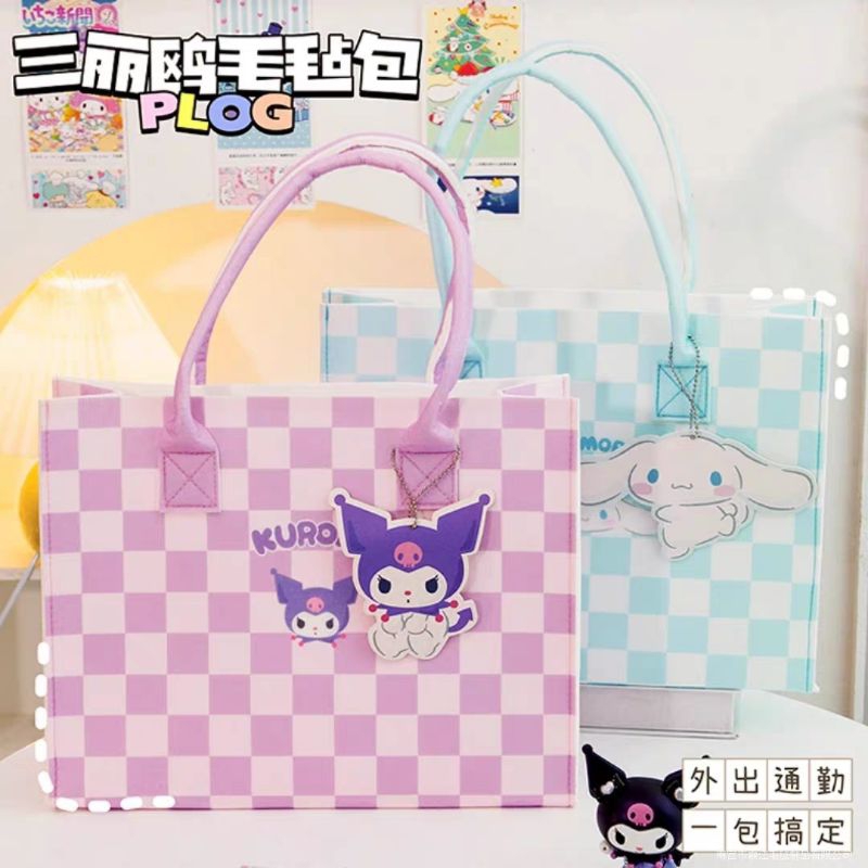 Sunrio cartoon portable felt storage bag baby full moon gift tote bag ...