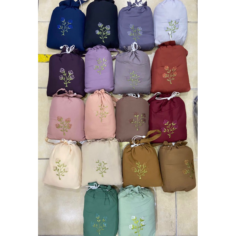 Telekung Travel Mini Pouch Telekung Dewasa Sulam Bunga [Free Beg ...