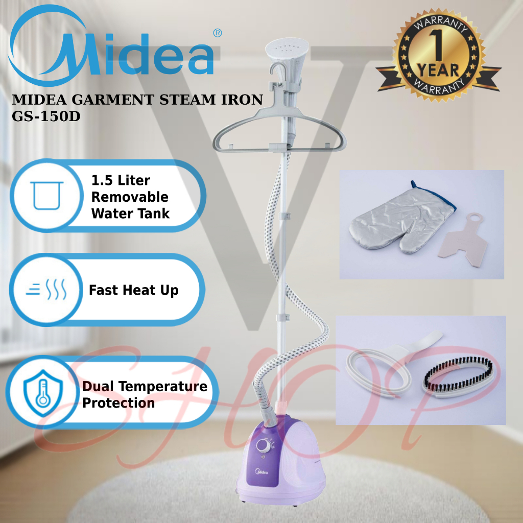 MIDEA 1.5L GAREMENT STEAM IRON GS-150D // FIRENZZI 1.36L GARMENT STEAM ...