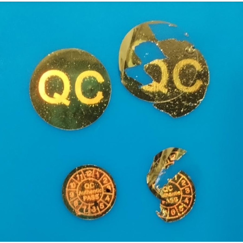 QC PASS Universal Label Hologram PET paper Sticker Void Sticker if seal ...