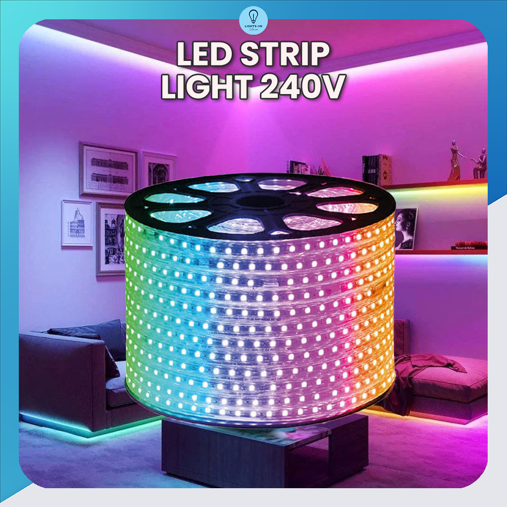 1 Meter LED Light Strip AC 220V Multicolour RGB | Warmwhite Ceiling ...