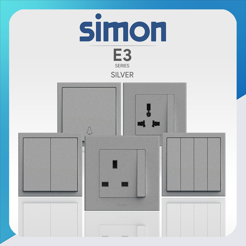 SIMON E3 Series Silver Switches & Socket Outlet SIRIM Approved Suis ...