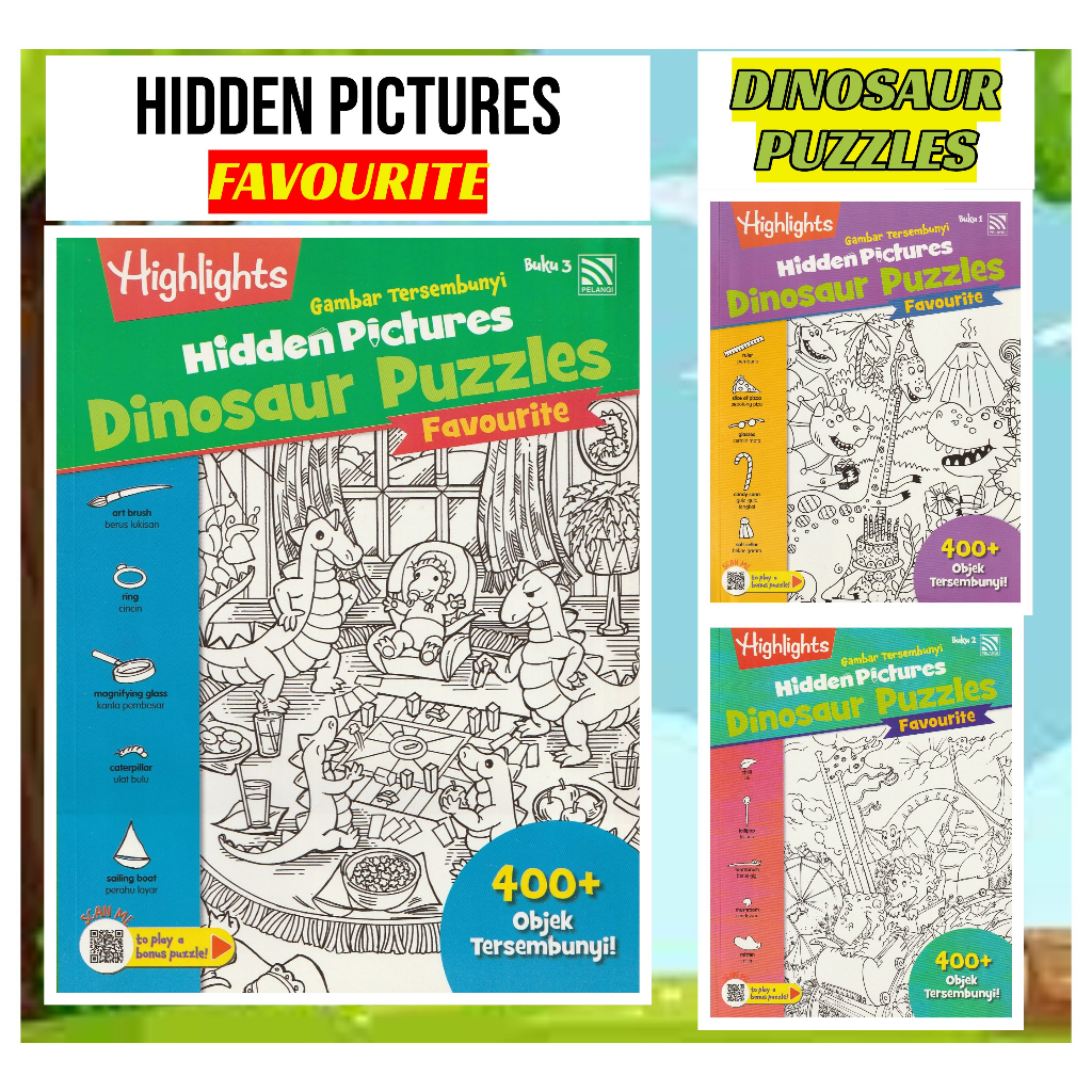 HIDDEN PICTURES ( DINOSAUR PUZZLES ) FAVOURITE | Shopee Malaysia