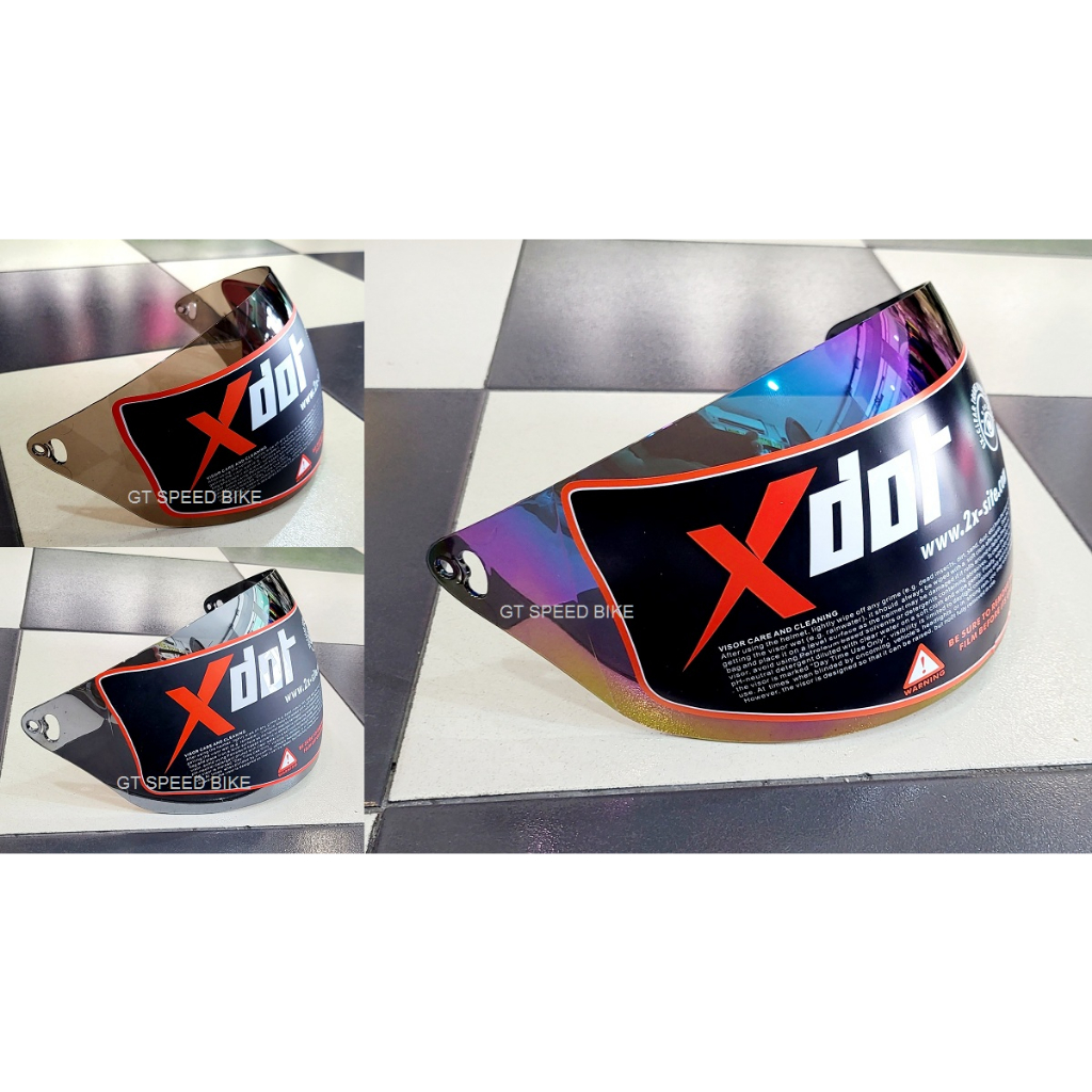 XDOT VISOR FOR SGV CRUISER/ SGV RIDER 2/ XDOT G118 (Extra Long) Rainbow, Chrome Silver, Tinted ...