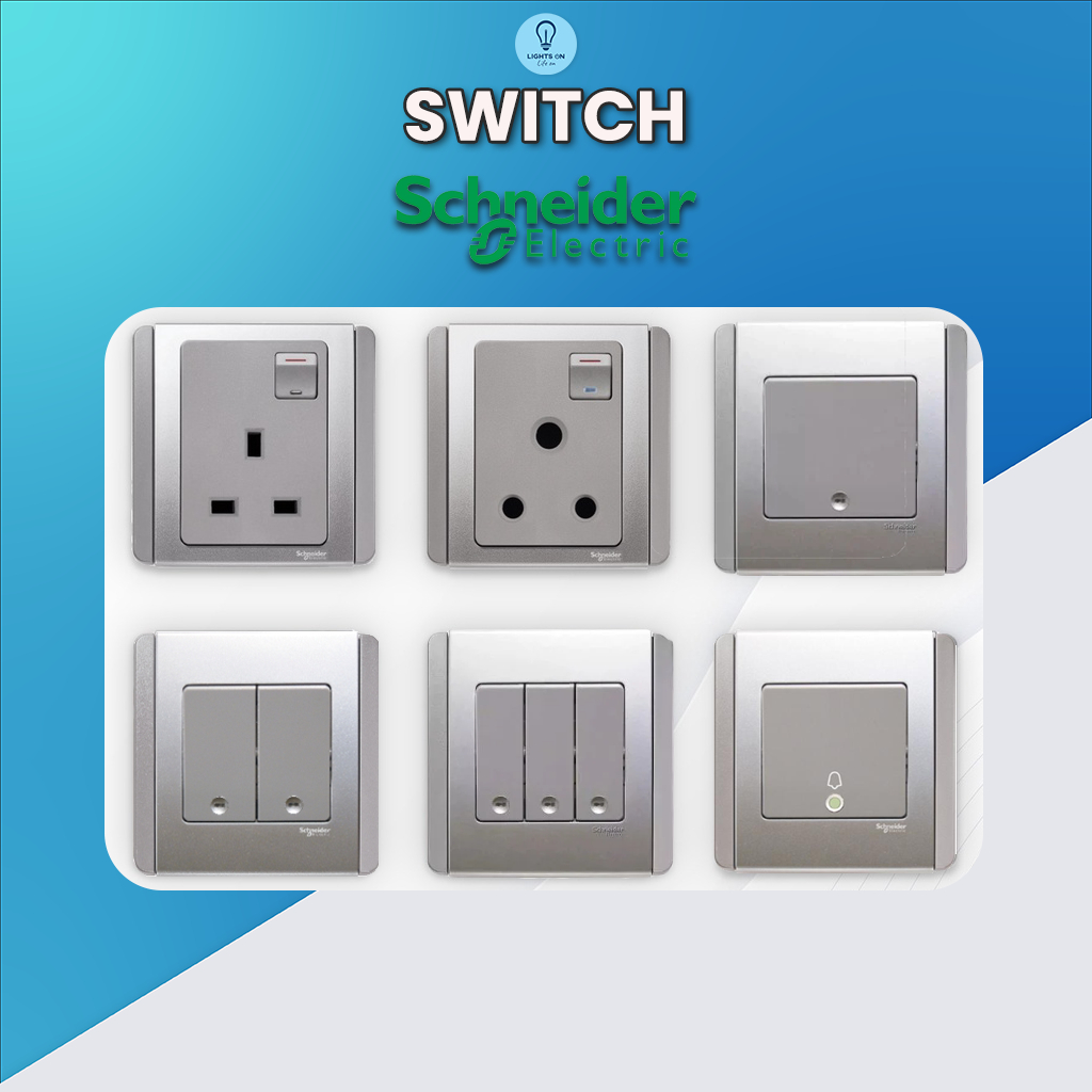 Schneider NEO Vertical Switches Grey Silver Switches Suis Soket Plug ...