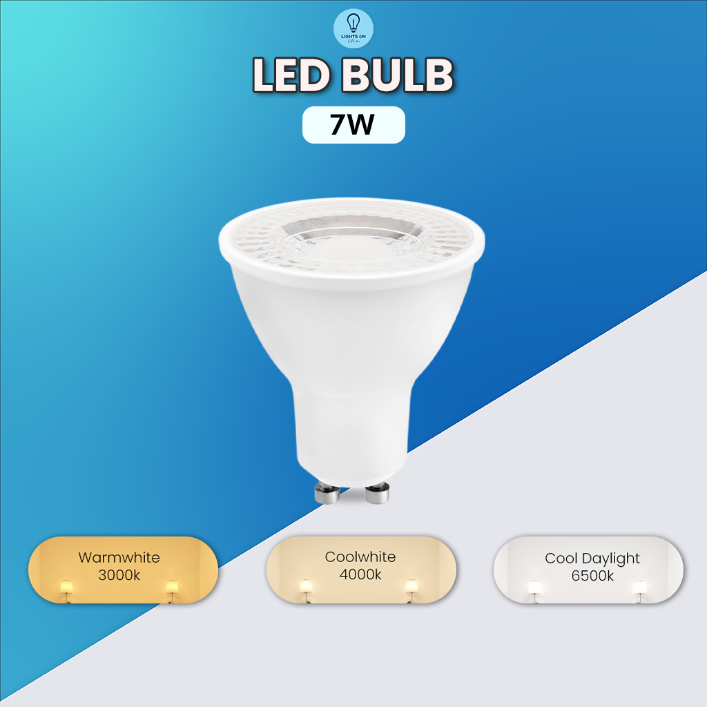 7W LED GU10 Bulb 240V Direct Current Warm White Cool White Daylight ...