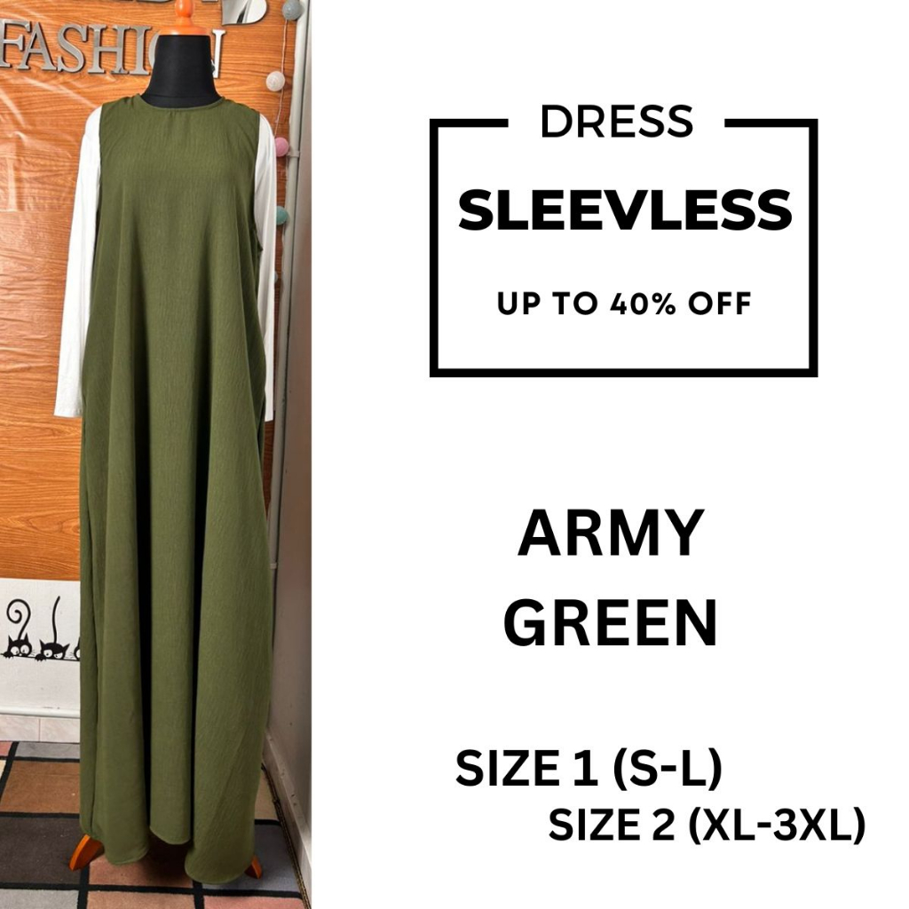 SLEEVELES DRESS ELSA 2 WAY/DRESS MUSLIMAH | Shopee Malaysia