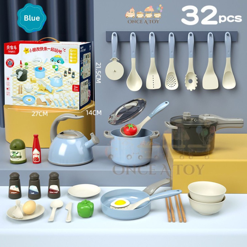 Big Size Kitchen Pretend Play 32pcs Kids Cooking Set Toy with ...