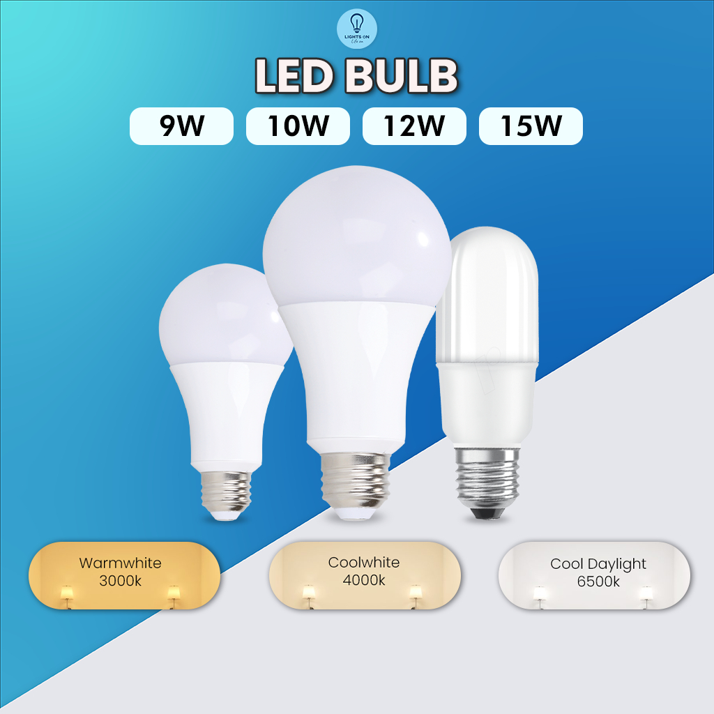 LED Bulb 5w 6w 9w 10w Daylight Warmwhite Mentol Lampu Downlight Siling Lampu Dinding Mentol ...