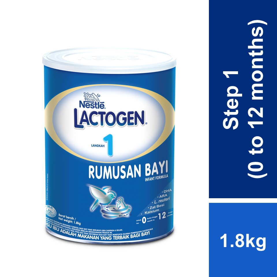NESTLÉ LACTOGEN® Step 1 Infant Milk Formula 0-12 months (1.8kg Tin ...